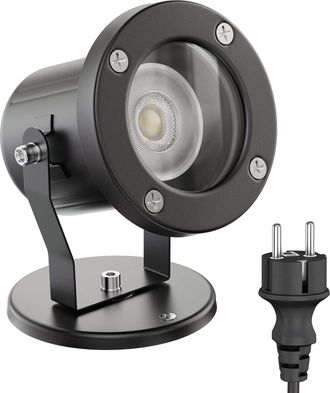 LEDs Com LED Gartenstrahler MIBU schwarz für außen, Edelstahl, inkl. GU10 Lampe 5,473W 468lm 30° warm-weiß