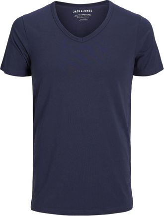 Jack & Jones Male T-Shirt Basic V-Neck Navy Blue, XXL