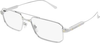 Cartier Rechteckige optische Fassung - - Accessories - unisex - Wei&szlig; - 57 MM