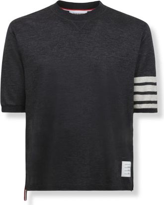 Thom Browne Homme, Tops, Noir, Taille: L T-Chemises
