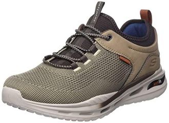 Skechers Homme Arch Fit Orvan Percer Basket, Khaki Knit/Synthetic, 45 EU