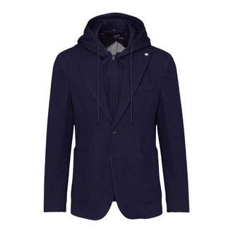 Manuel Ritz Giacca slim sfoderata in jersey - - Jackets - Herren - Blau - M
