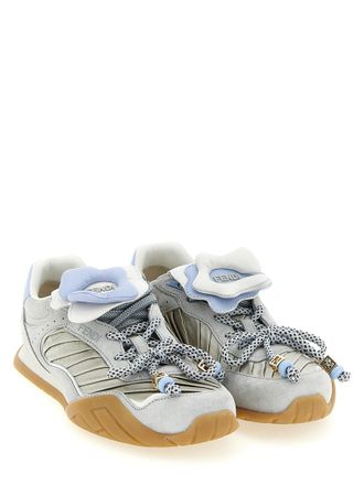 Fendi Womens Gray Calfskin Athletic Sneakers