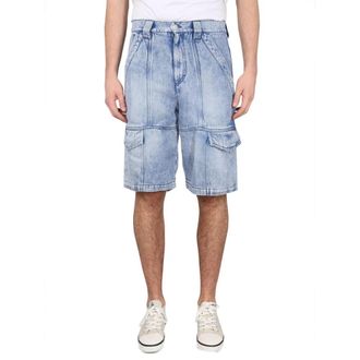 Isabel Marant Bleached Denim Cargo Shorts - - Shorts - Herren - Blau - W38