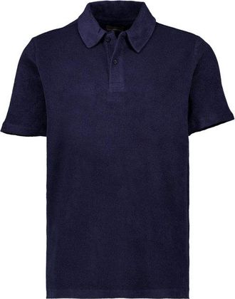 Fynch-Hatton Fynch-Hatton Herren Polo-Shirt blau Baumwoll-Frottee