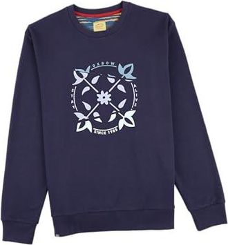 Oxbow Sweat col Rond Graphique 4Flo Solar Deep Marine Hiver 2024 sans Capuche, Col Rond, Motif sur lavant