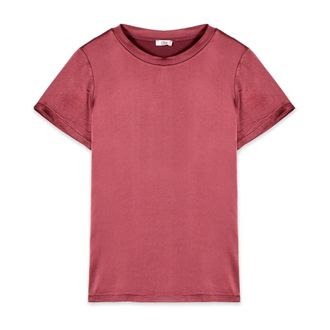 Oltre Viskose Satin Bluse - - Blouses & Shirts - Damen - Rot - L