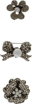 Dansk Copenhagen Tracey 3in1 Schleifen-Perlen-Broschen-Set - - Accessories - Damen - Grau - ONE SIZE