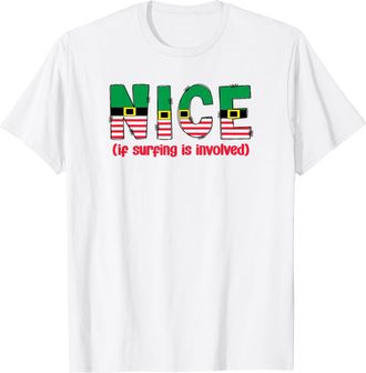 BDAZ Schön, wenn Surfen im Spiel ist Lustiger Surfer Christmas Santa T-Shirt