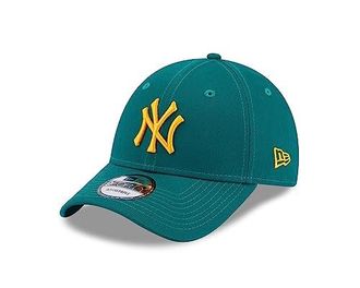 New Era New York Yankees Baseball Kappe 9Forty MLB gr&uuml;n Gelb Teamlogo Strapback - One-Size