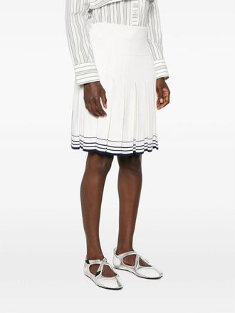Shushu/Tong Pleated Striped-trim Mini Skirt