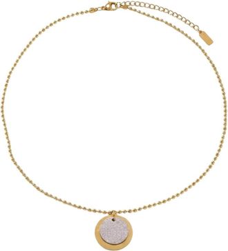 Dansk Copenhagen LIV Waterproof 18K Gold Plated Duo Tone Necklace - Adjustable Chain & Brushed/Sanded Stainless Steel - - Accessories - Damen - Gelb - ONE SIZE