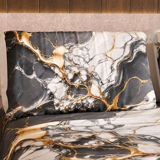 Petti Artigiani Italiani MARBLELIZED Kissenbez&uuml;ge, 50 x 80 cm, beidseitig Bedruckt, 100% Made in Italy