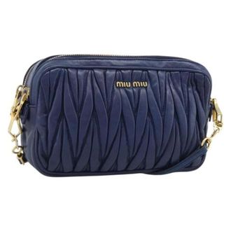 Miu Miu Pre-owned Leder Schultertasche - - Pre-owned - Damen - Blau - ONE SIZE