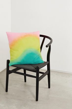 The Elder Statesman Coussin En Cachemire Tie & Dye Rainbow Spray - Vert