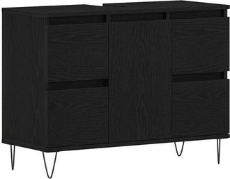 vidaXL Vidaxl - Meuble sous lavabo Chêne noir 80 x 33 x 60 cm Bois dingénierie