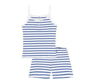 Petit Bateau A0CQO Pyjacourt, Marshmallow/Perse, S Femme