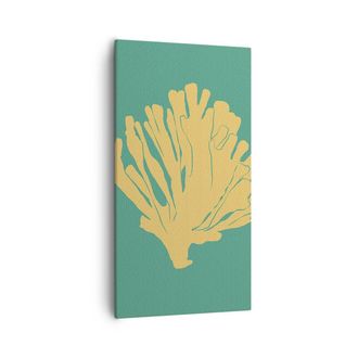 Arttor Bilder auf Leinwand 55x100cm Leinwandbild mit Rahmen Koralle Modern Minimalismus Groß Wanddeko Bild Schlafzimmer Küche Deko Wandbilder Dekoration Wohn