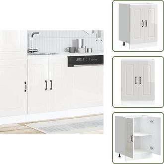 vidaXL Sp&uuml;lenunterschrank Kalmar Hochglanz-Wei&szlig; 60x46x81,5 cm - Sp&uuml;lenunterschrank - Sp&uuml;lenunterschr&auml;nke - K&uuml;chenunterschrank - K&uuml;chenschrank