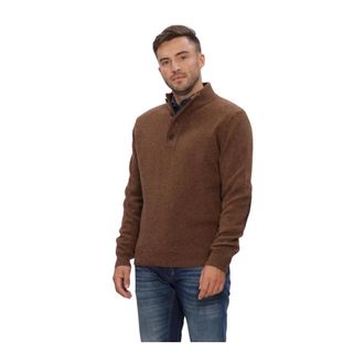 Barbour Essential Patch Half Zip Gestrickter Pullover - - Knitwear - Herren - Braun - M