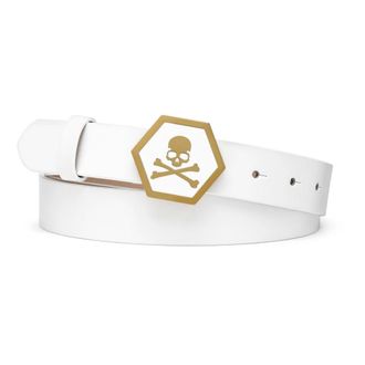 Philipp Plein Femme, Accessoires, Blanc, Taille: 70 CM Leather Belt Skull