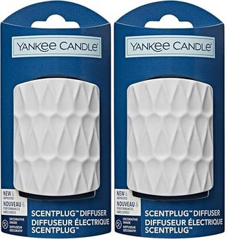 Yankee Candle Company ScentPlug Diffusor | Basiseinheit f&uuml;r Raumduftstecker | Farbton White Organic Pattern | GB-Stecker (Packung mit 2)