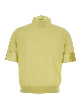 Semicouture Womens Polo Shirt Yellow Wool Virgin T-Shirts & Jerseys
