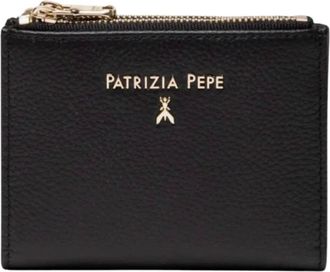 Patrizia Pepe Femme, Accessoires, Noir, Taille: ONE Size Portefeuille en cuir avec fermeture &eacute;clair