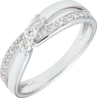 Edenly Verlobungsring Trilogie Kostbarer Kokon - Auréa - Weißgold - 0. 18 Karat - 9 Karat