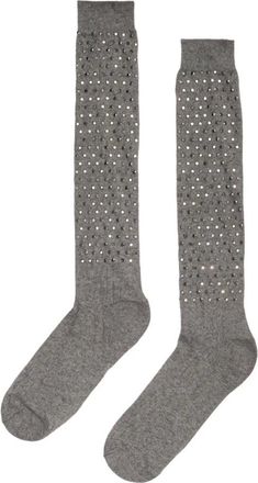 A Paper Kid unisex, Sous-v&ecirc;tements, Gris, Taille: ONE Size Calza In Cotone Mini Borchie