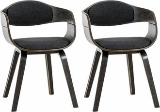 Clp 2er Set St&uuml;hle Kingston Stoff grau/dunkelgrau