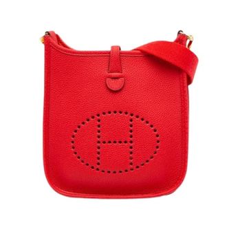 Herm&egrave;s Pre-owned Evelyne I Canvas Umh&auml;ngetasche - - Pre-owned - Damen - Rot - ONE SIZE