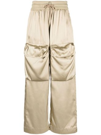 Off-white pantalon de jogging &agrave; poches &agrave; rabat - Vert