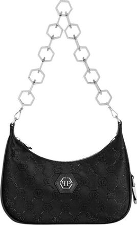 Philipp Plein Femme, Sacs, Noir, Taille: ONE Size Monogram Satin Shoulder Bag