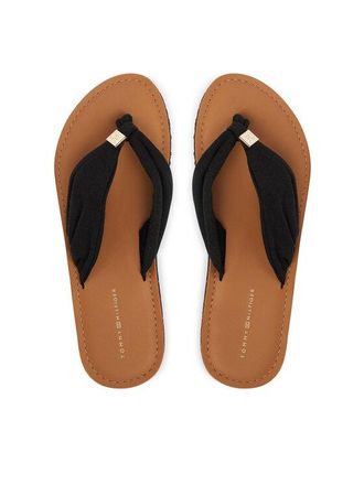 Tommy Hilfiger Zehentrenner Th Ltr Footbed Summer Sandal FW0FW09194 Schwarz