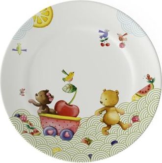 Villeroy & Boch Hungry As A Bear Flacher Kinderteller, 21,5 cm, Spülmaschinenfest, Geschirr für Kinder, Teller aus Premium Porzellan, Weiß/Bunt