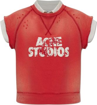 Acne Studios Femme, Tops, Rouge, Taille: 40 FR Fleece logo vest