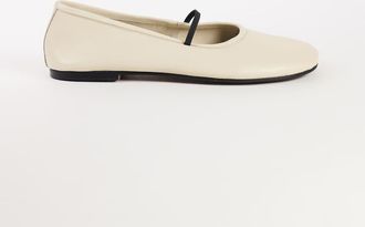 Topshop Bella - Ballerines en cuir &agrave; bout rond - Blanc cass&eacute;-Jaune