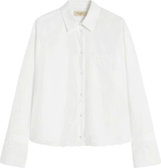 Max Mara Femme, Blouses et Chemises, Blanc, Taille: 40 FR Chemise en coton avec poche poitrine