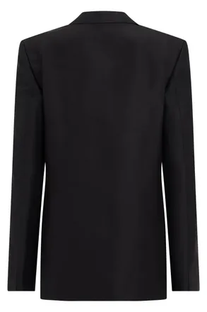 Gucci Womens Single-Breasted Blazer Black Silk Blazers Jacket