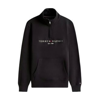 Tommy Hilfiger Homme, Sweatshirts et sweats &agrave; capuche, Noir, Taille: M Logo Mockneck