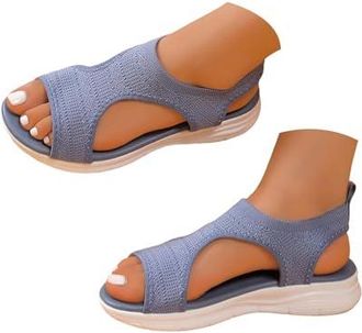 Generic Sandales orthop&eacute;diques larges pour femme avec soutien de la vo&ucirc;te plantaire - Sandales compens&eacute;es &agrave; ressort pour fasciite plantaire - Chaussures de ma