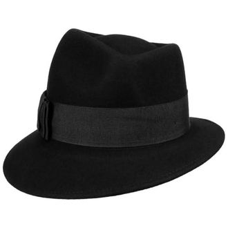 Lierys Chapeau pour Femme Asym by - Made in Italy de Feutre avec Ruban Gros Grain Printemps-ete - Taille Unique Noir