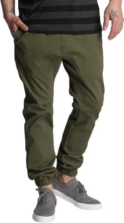 Southpole Herren Basic Stretch Twill Jogger Hose - Reg- und Große & Große Größen, olivgrün, Mittel