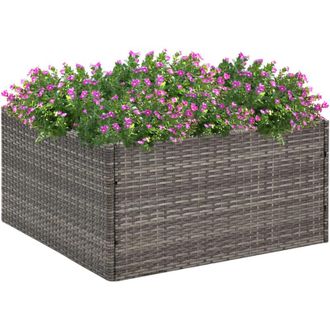 vidaXL Jardini&egrave;re Gris 80x80x40 cm R&eacute;sine tress&eacute;e Vidaxl