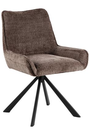 MID.YOU Mid.you Stuhl, Braun, Metall, Textil, A-Form, 59x81x56 cm, Sitzfl&auml;che 360&deg; drehbar, Esszimmer, St&uuml;hle, Esszimmerst&uuml;hle, Vierfu&szlig;st&uuml;hle