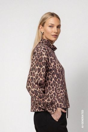 Monari Sweatshirt Sweatshirt Leo Allover Regular fit mit Rollkragen