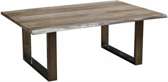 Massivmoebel24 Couchtisch Sheesham 120x80x45 smoked oak lackiert Plattenst&auml;rke 2,5cm freeform 0203