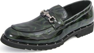 Minitoo Mocassins à enfiler pour homme avec boucle - Mocassins dété décontractés, Y81851 Vert, 43 EU