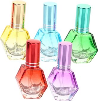 Amosfun 5st&uuml;cke Glas-parf&uuml;mflasche Vintage-duftflaschen Farbige Parf&uuml;mflaschen Leere Parf&uuml;mflaschen Nachf&uuml;llbarer Parf&uuml;mhalter Duftflasche Parf&uuml;mflaschen-deko